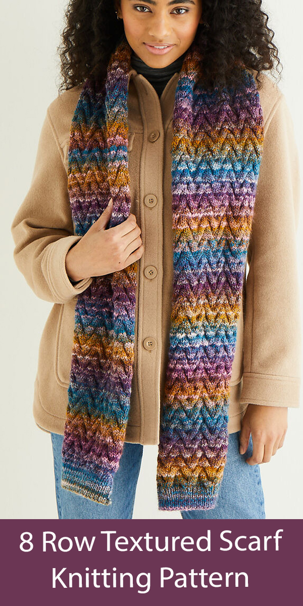 8 Row Repeat Scarf Knitting Patterns- In the Loop Knitting